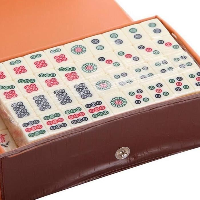 Mini Majong Sets, Portable Chinese Mahjong Set Of 144 Tiles Chinese ...