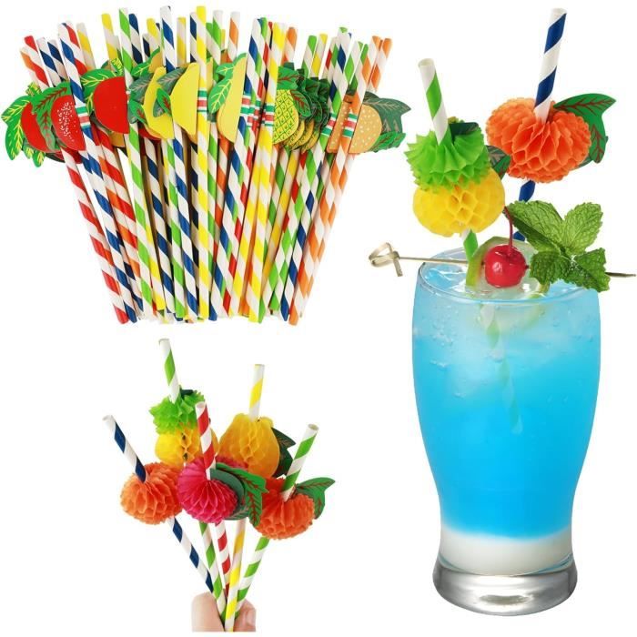 Lot De 50 Pailles À Cocktail Décoratives 3D Pour Cocktail - Pailles En ...
