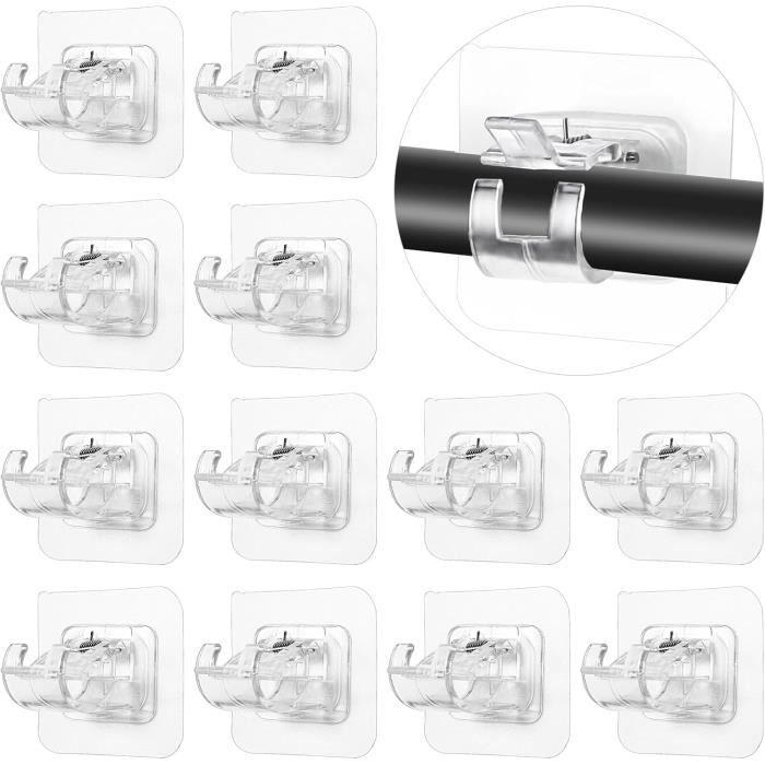 12Pcs Support Tringle Rideaux sans Percage, Accroche Rideau sans ...