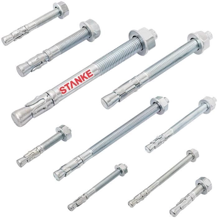 Goujon d’ancrage galvanisé m20 x 220mm, vis à béton, 5 pcs - Cdiscount Bricolage