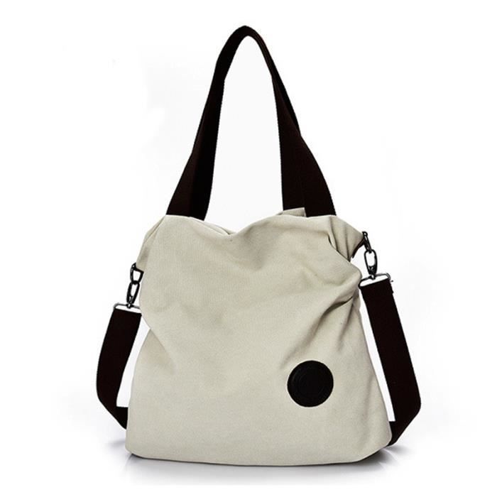 Sac à main toile Rétro mode Sac à main color block Sac à coursier ...