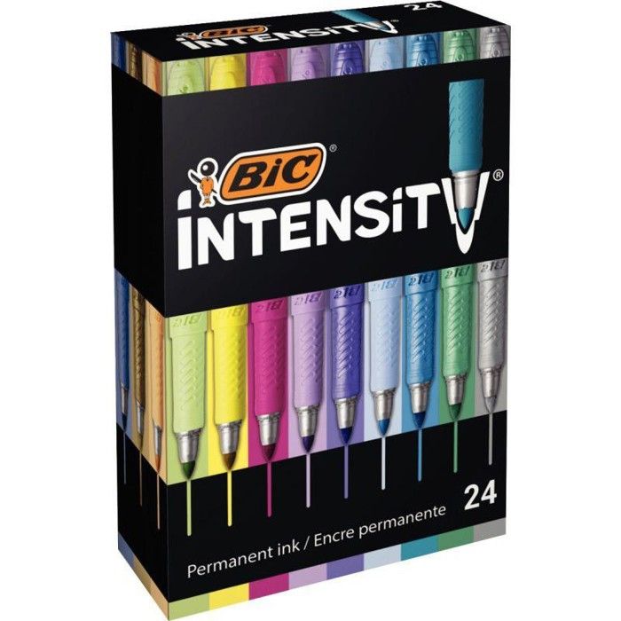 Boîte de 24 marqueurs BIC Intensity Colors assortis - Cdiscount Beaux ...
