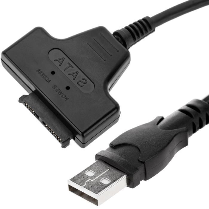CableMarkt - Câble convertisseur SlimLine SATA vers USB-A 2.0 mâle 50 ...