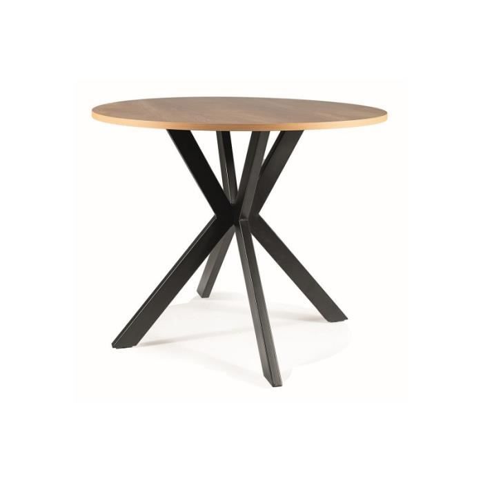 Table ronde - CARELLIA - Noyer - 90 x 76 cm - Contemporain - Design ...