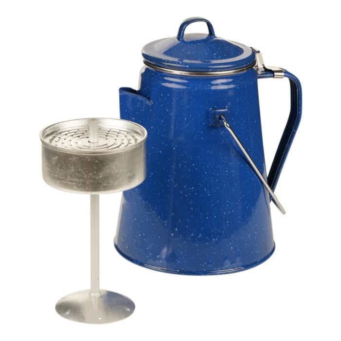 CAFETIERE AVEC PERCOLATEUR A CAFE EMAILLE 8-10 TASSES 2L FOSCO CAMPING ...