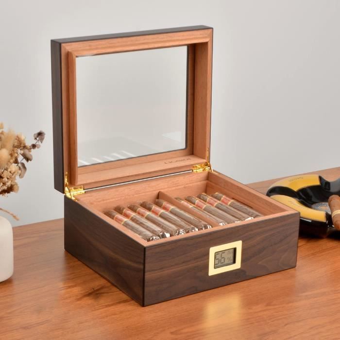 Volenx Boîte à Cigare, Cave à Cigare ave Hygromètre Numérique et ...