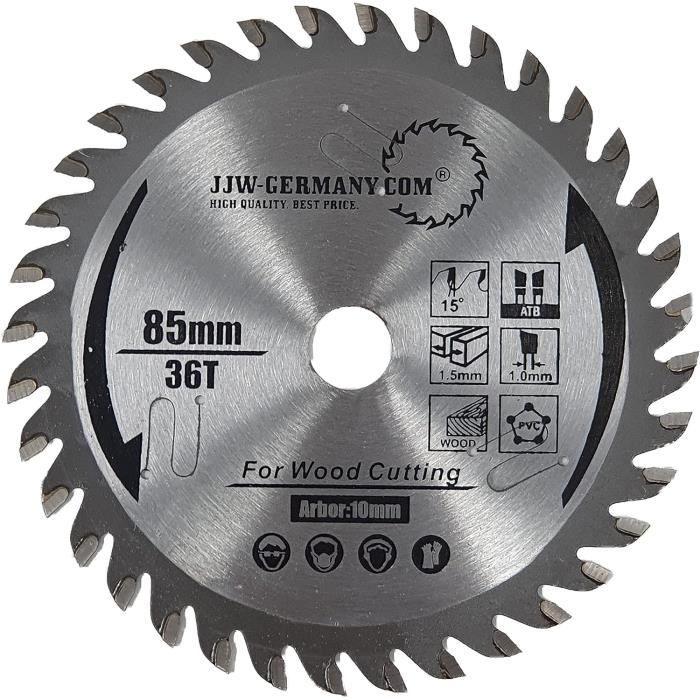 Jjw-Germany Hw-Hm Lame De Scie Circulaire 85 X 1,5 X 10 Avec 36 Dents ...
