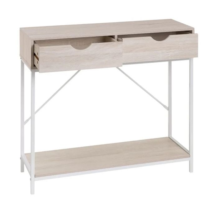 Meuble console - JUANIO - Console 80x30x75 cm - Bois & métal - Naturel ...