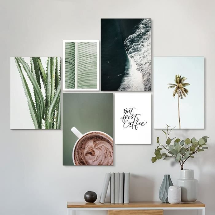 Pano Lot De 6 Affiches Design Pour Décoration Murale " Vert Pastel ...