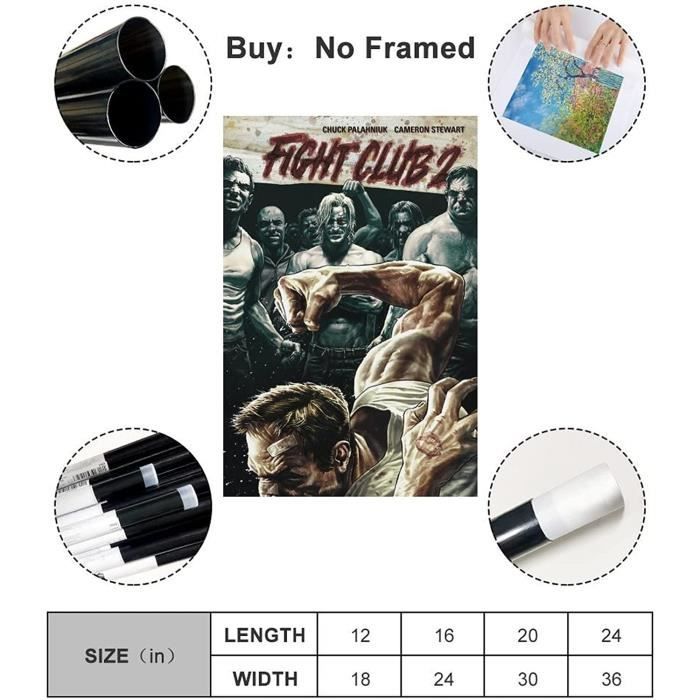 Poster rétro Movie Fight Club Artworks Impression sur toile Décoration ...