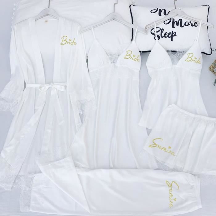Pyjama Kimono Avec Noms Personnalis s Peignoir De Mari e Robe De