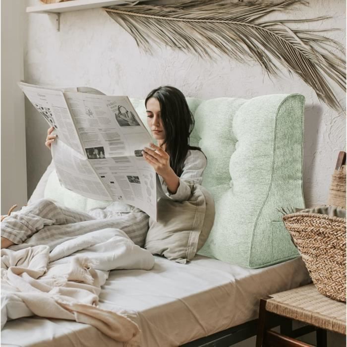 BNCKTRD Grand coussin de lecture en forme de cale - Dossier haut - Pour ...