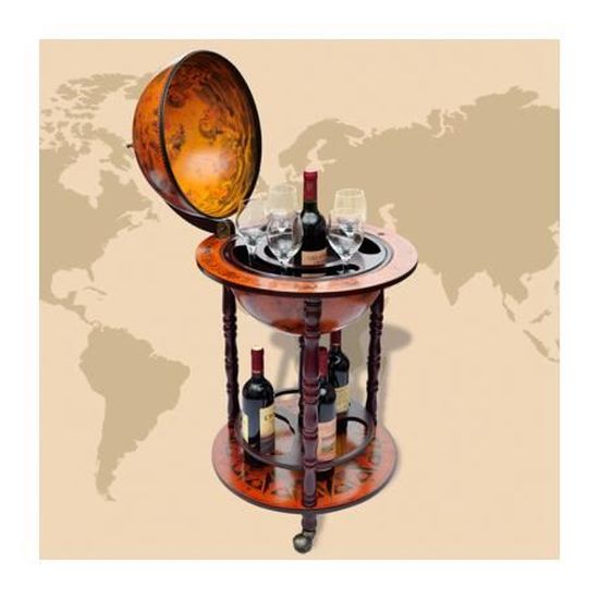 Bar Globe Terrestre Mappemonde en Bois - Cdiscount Maison