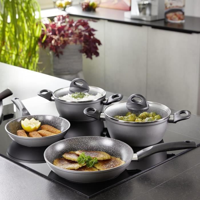 Ceramic Batterie De Cuisine 14 Pcs, Poêles, Casserôles, Couvercles ...