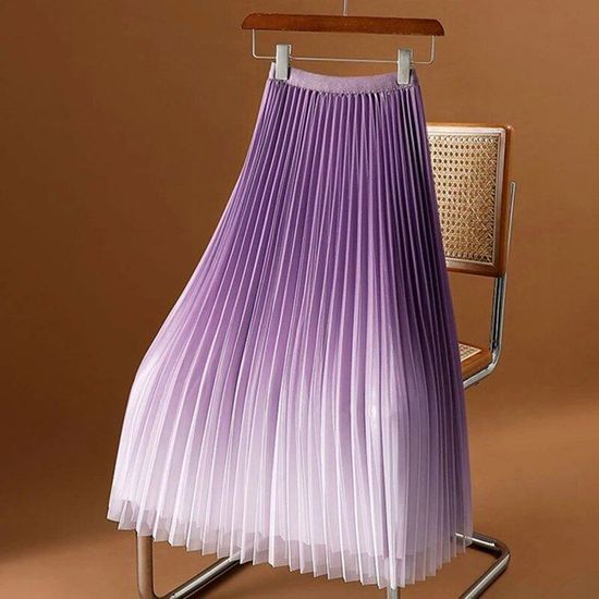 MEXZT-Jupes mi-longues en tulle pour femmes,maille dégradée,taille ...