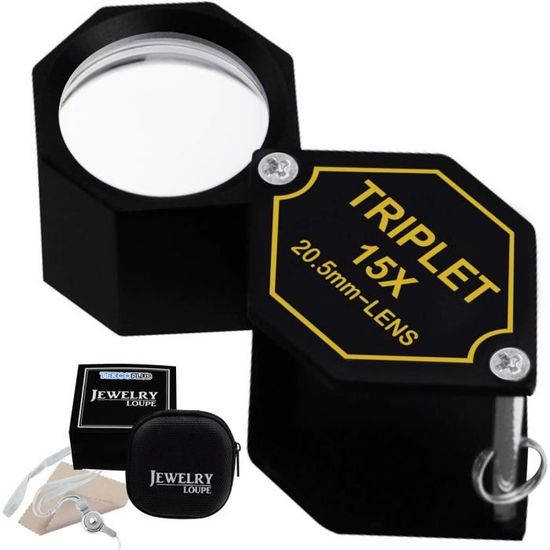 15X Bijoux Loupe Loupe 20.5Mm Triplet Lentille Loupe Outil (Aluminium ...