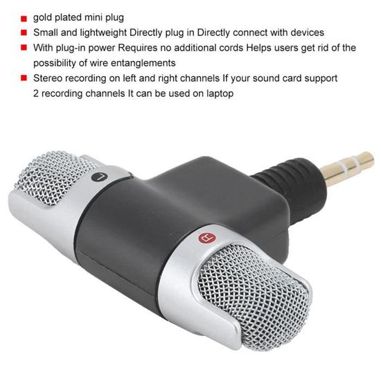 Mini microphone - TBEST - Micro stéréo jack 3,5 mm - Filaire ...