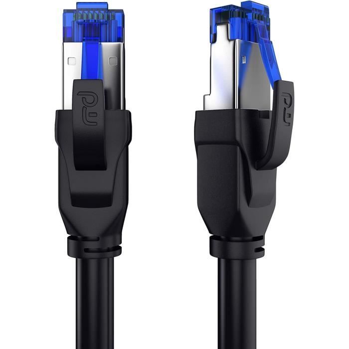 15m Câble réseau Cat 8.1 40Gbits - Câble LANGigabit Ethernet Haut débit ...