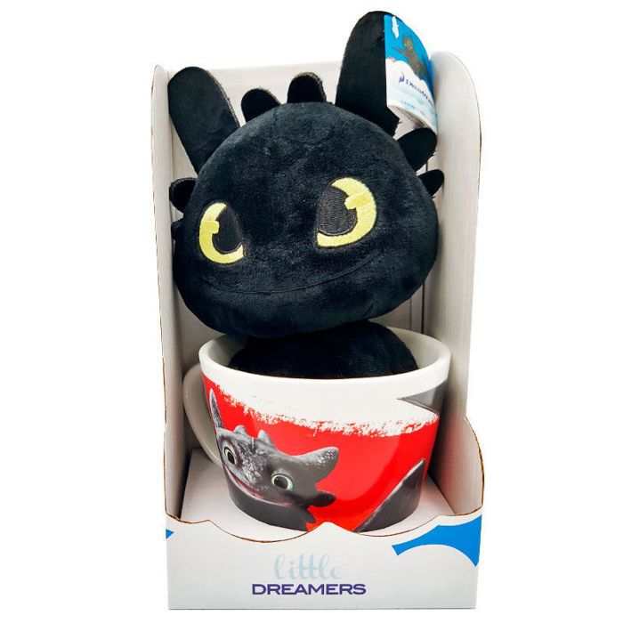Mug et peluche - DREAMWORKS ANIMATION - Toothless - Noir - Matériaux ...