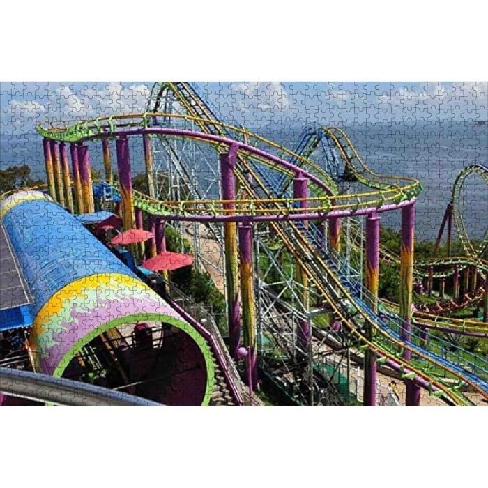 Jigsaw Puzzle, 1000 Piece Park Roller Coaster Large Art Puzzle For ...