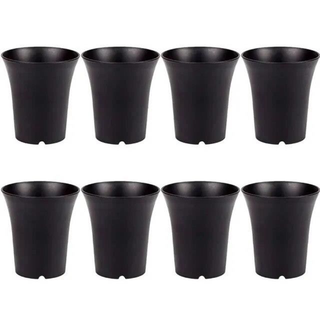 Pot de fleurs - Noir - Ensemble de 10 pièces - Plastique - 7.5x7.5x9cm ...