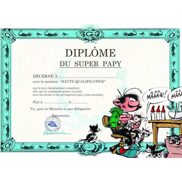 Gaston Lagaffe Gldp-7011 Carte Double Avec Enveloppe Diplôme Du Super ...