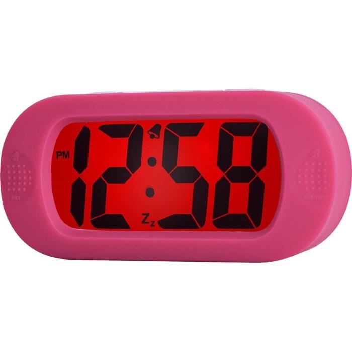 Réveil Numérique Rose - Acctim - Superbrite - Affichage LCD - Alarme ...