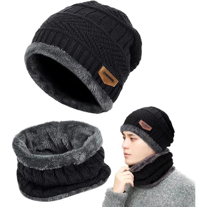 Ensemble Echarpe Bonnet Homme Femme D'Hiver,Bonnet Écharpe Ensemble ...