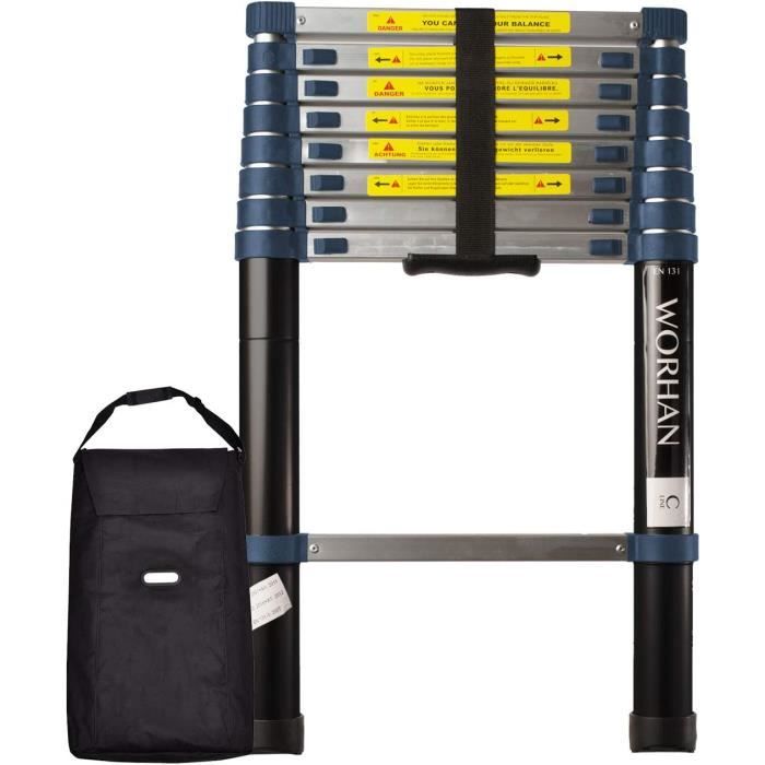 LIWI-® Echelle 2.6m Télescopique PRO Aluminium Anodisé Solide ...