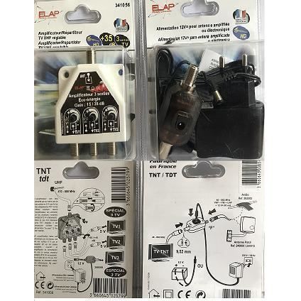 PACK Amplificateur 341056 3 sorties 35dB + Alimentation 12V 360008 ELAP ...