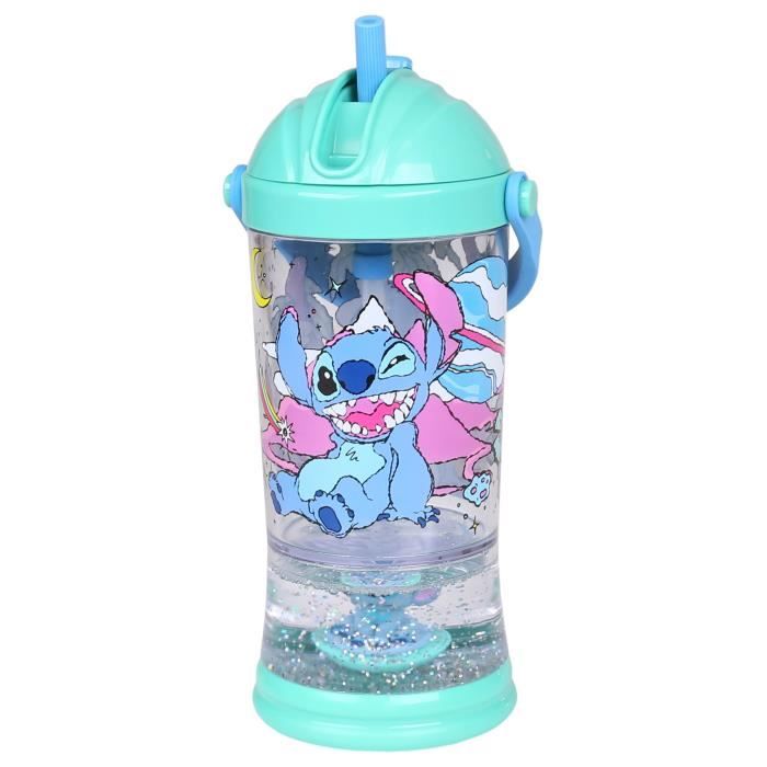 Stitch Disney Bouteille Straw, bouteille d'eau avec paillettes liquides ...