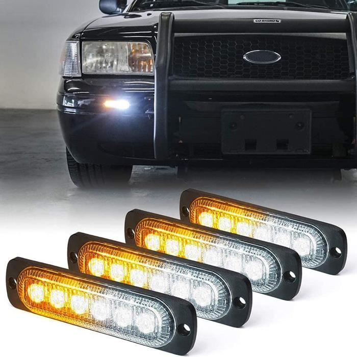 4 x led feux stroboscopique led lampe flash stroboscope feux clignotant ...