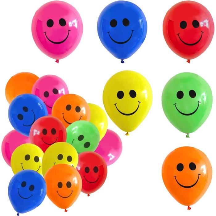Ballons Émoticônes - Assortiment de 100 ballons en latex - Couleur A ...