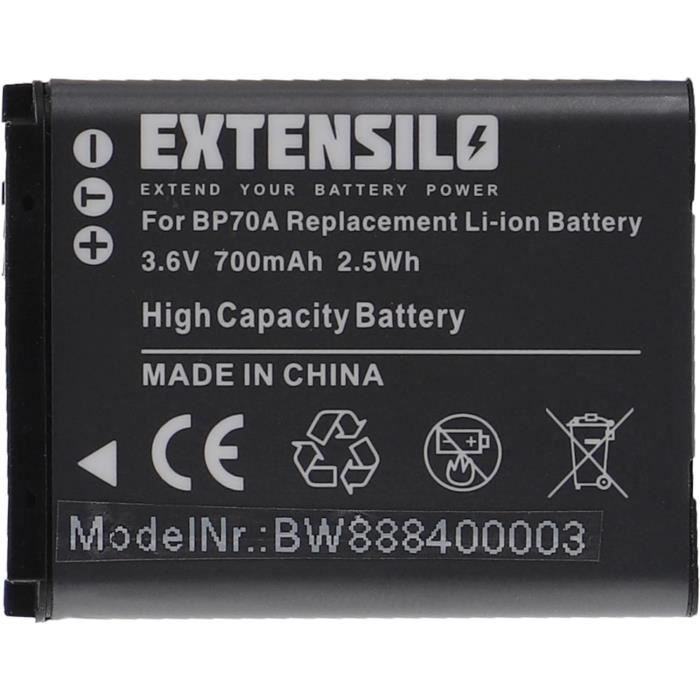 1x Batterie Remplacement pour BP-70a, BP70a, EA-BP70A, SLB-70A pour ...