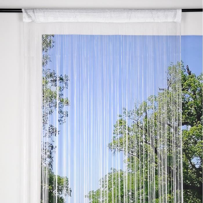 Rideau de fil (90 x H200 cm) Mahé Blanc - Cdiscount Maison