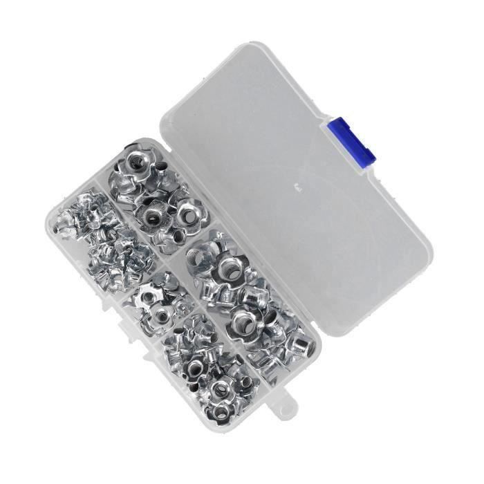 Betian-Écrous en T à quatre griffes Kit d'assortiment d'écrous à quatre ...