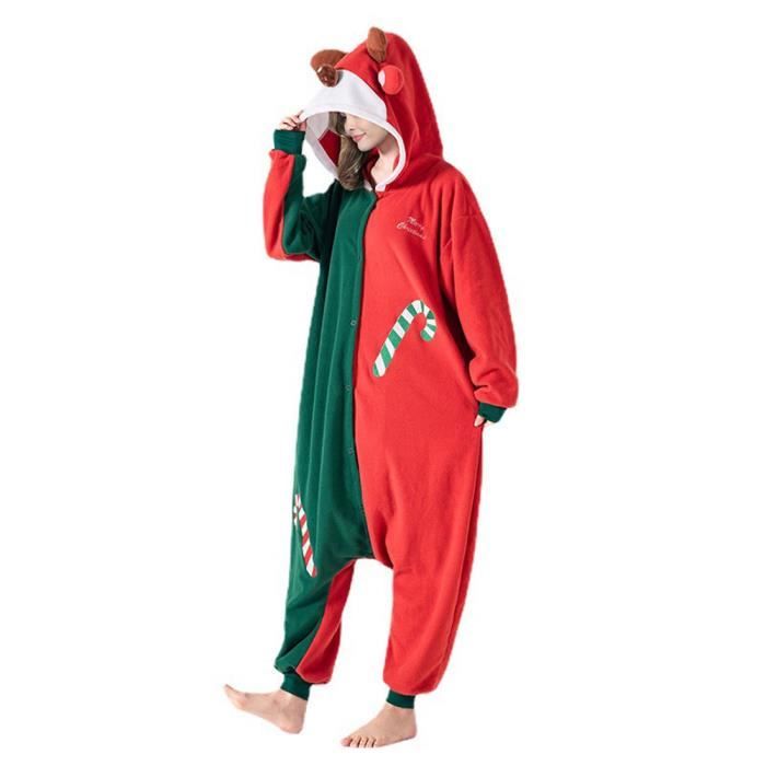 Combinaison Pyjamas Femme Noël, Barboteuse Polaire Capuche Vêtement ...