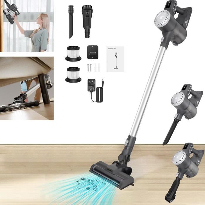 Aspirateur À Main Vertical Sans Fil 6 En 1, Aspirateur-Balai Puissant ...