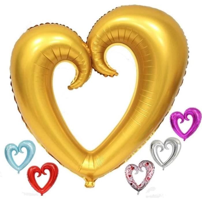 Gigantesque Ballon Coeur Xxl En Or, Ballon En Forme De Coeur À L ...