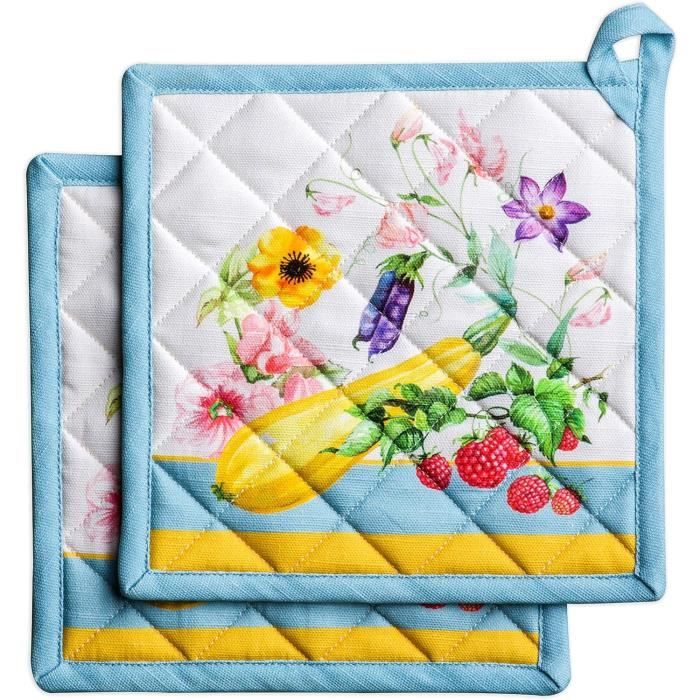 Giverny Lot De 2 Maniques 100% Coton Avec Boucle Résistante À La ...