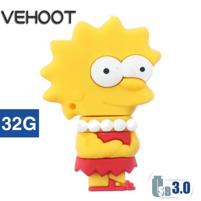 VEHOOT Clé USB Dessin de Lisa Simpson 32 GO MéMOIRE FLASH DRIVE 3.0 ...