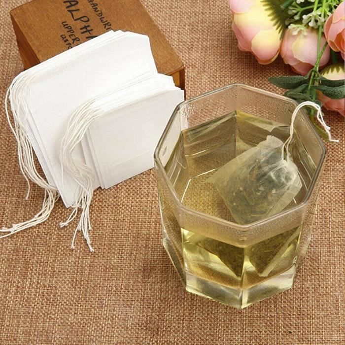PASSOIRE A THE,5X7 CM--Sachets de thé vides jetables en tissu, 500 ...
