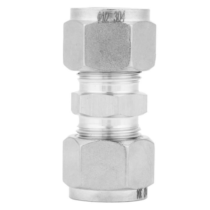 Zerone raccord union droit Tube de compression en acier inoxydable raccord tube à double virole ...