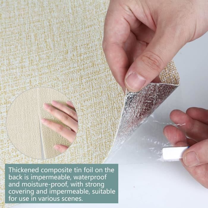 Papier Peint Auto-Adhésif 3D, 10 X 0,5 M, Autocollant Mural, Film Isolant, Étanche, Autocollant ...