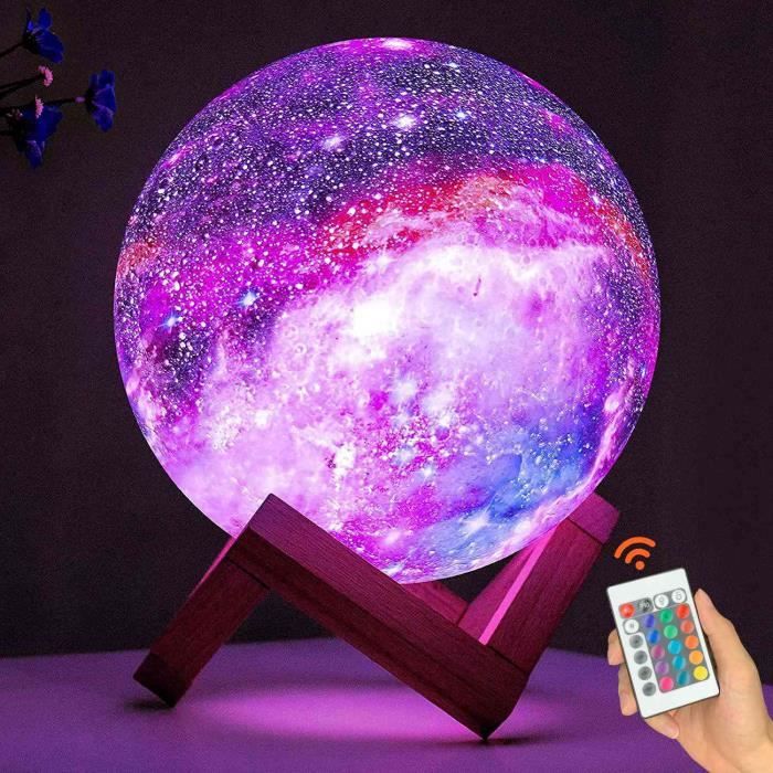 Moon Lamp Kids Night Light Lampe Galaxy 16 Couleurs LED 3D Star Moon ...