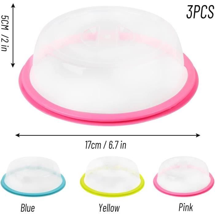 Hillylolly Couvre Assiette Cloche, Cloche Couvre Plat, 3 Pièces ...