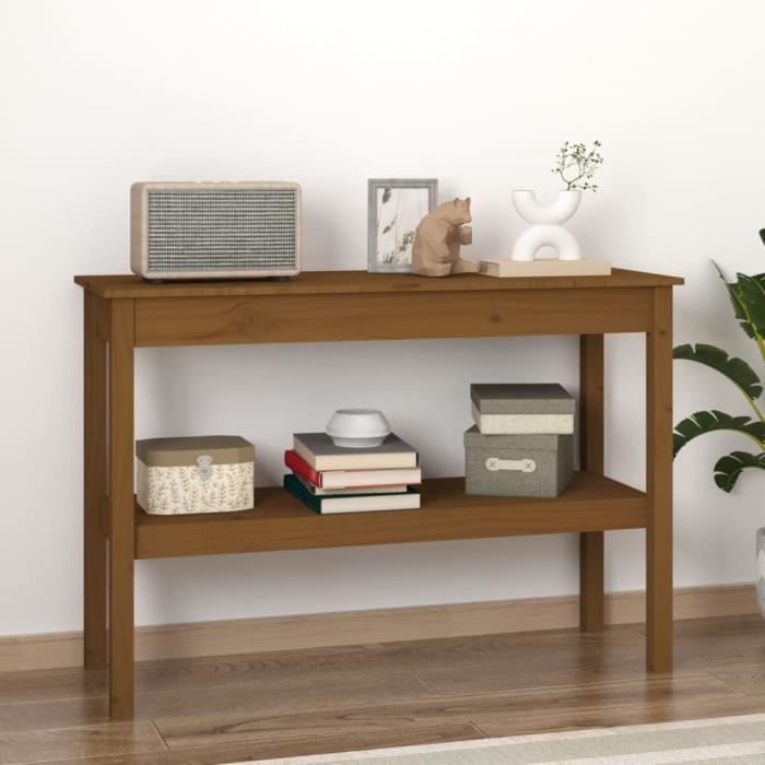 FAN - Tables d'appoint - Table console Marron miel 110x40x75 cm Bois de ...