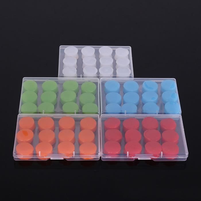 BOULES QUIES,RD--Bouchons'oreille en Silicone réutilisables, 12 pièces ...
