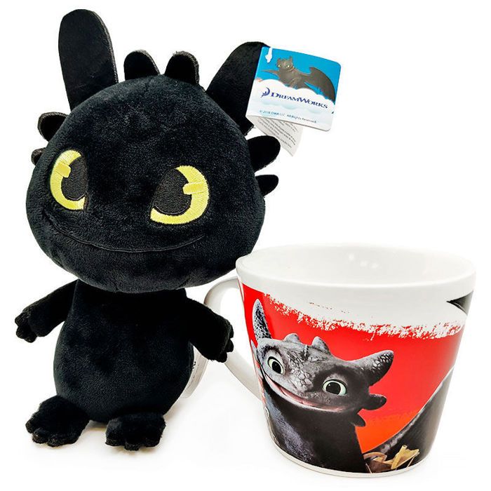 Mug et peluche - DREAMWORKS ANIMATION - Toothless - Noir - Matériaux ...