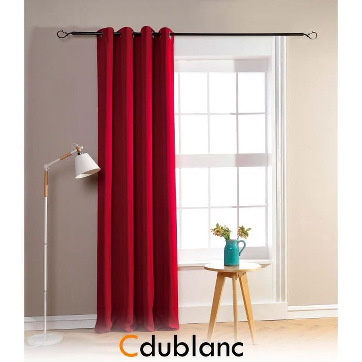 2 Rideaux occultant 140x260cm ROUGE. Ces rideaux sont en 100% polyester ...